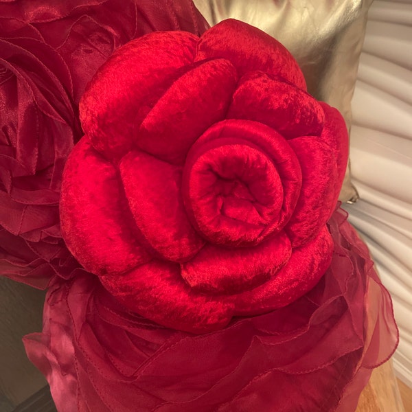Luxury GOLD ROSE Rose,reversible Cushion,rose Shape Pillow,giant Flower ...