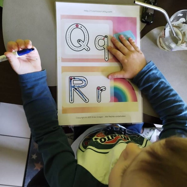 First Writing ABC Alphabet German Tracing Cards Letter Coloring ...