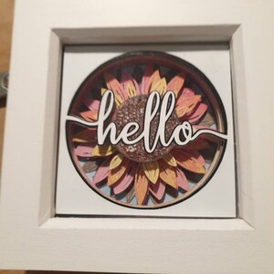 3D HELLO Sunflower SVG Layered Shadow Box Svg for Cricut for Silhouette ...