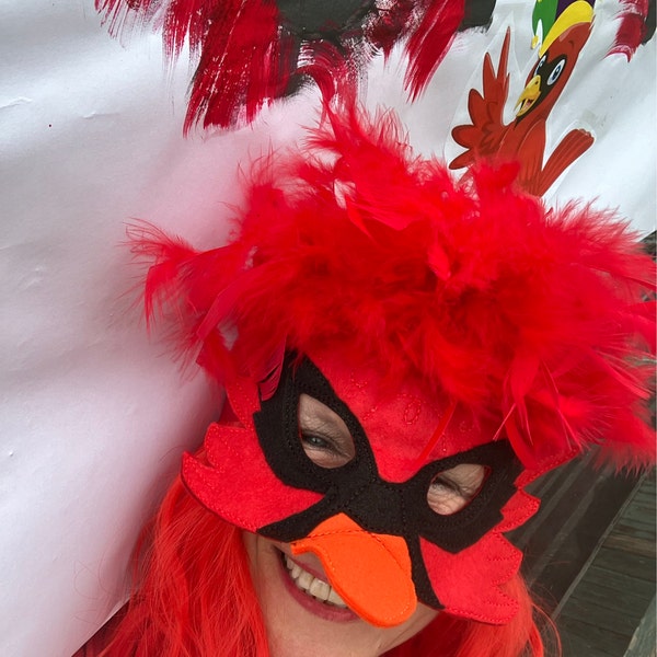 Feathered Flamingo Mask, Pink Flamingo Bird Mask, Feathered Bird ...