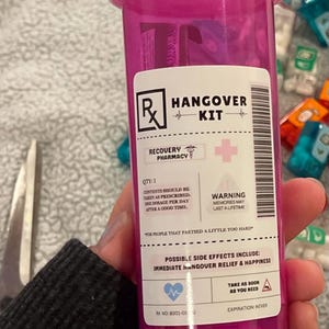 Hangover Kit Bottle Pink Pill Prescription Bridal Party Gift Oh Shit ...