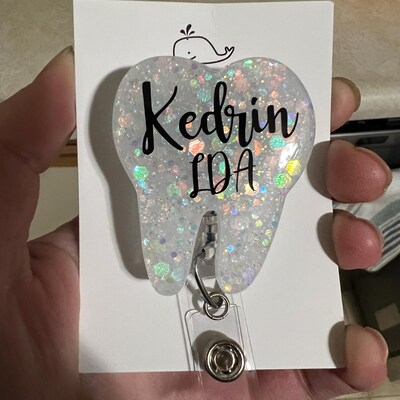 Rose Gold Glitter Resin Eyeball Badge Holder, Eye Badge Holder ...