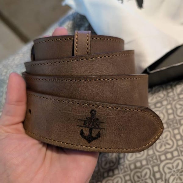 Personalized Leather Belt for Dad, Father’s Day Gift From Kids, Custom ...
