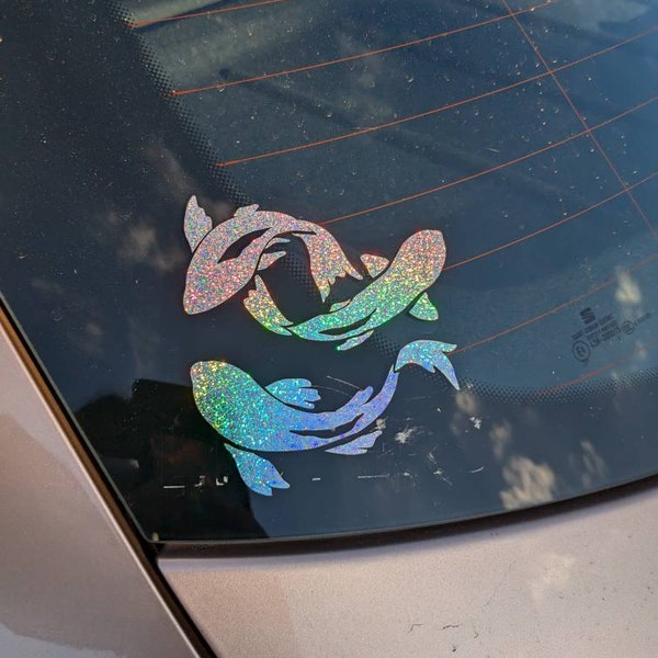 Koi Fish Vinyl Decal Sticker, Japanese Nishikigoi in Various Glitter ...