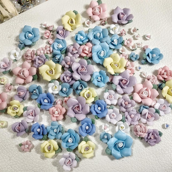 Assorted Porcelain Roses, Mixed Colors and Sizes - Etsy