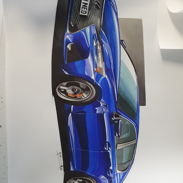 Golf Gti Mk7 Car Art Drawing Print - Etsy