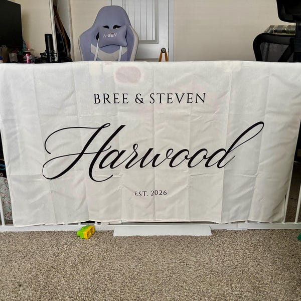 Wedding Table Runner Linen, Personalized Custom Banner, Name Decor ...