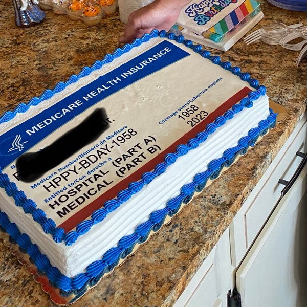 Medicare Card EDIBLE Image for Cakes and Cupcakes, Retirement Cake ...