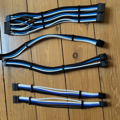 White Color Sleeved PC Psu Extension Cable Cpu Gpu Sata - Etsy