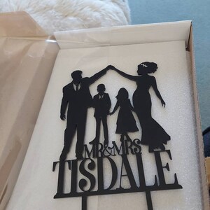 Family Cake Topper With Kids Wedding Cake Topper Couple Cake | Etsy