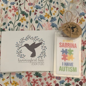 Autism Bag Tag, Autism Alert Tag, Personalized Bag Tag, Autism Hang Tag ...