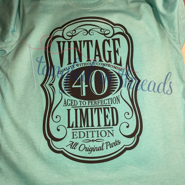 40th Birthday Svg, Vintage 40 Design, 40th Party Decorations, Vintage ...