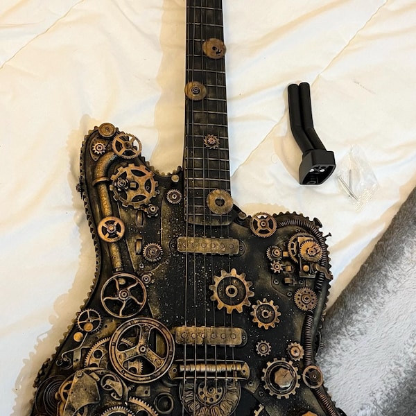 Steampunk Violin With Gears and Metal Elements Musical Instrument With ...