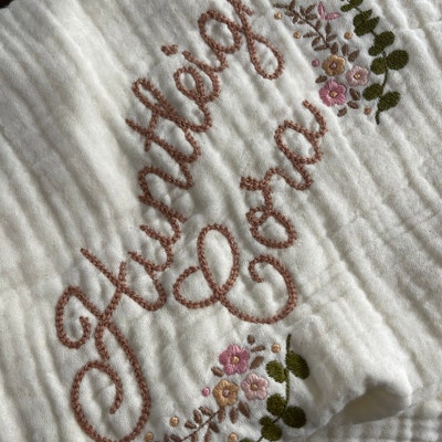 Personalized Embroidered Baby Receiving Blanket, Baby Blanket With Name ...