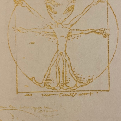 Alien Circle RUBBER STAMP, Vitruvian Alien Stamp, Alien Stamp, Flying ...