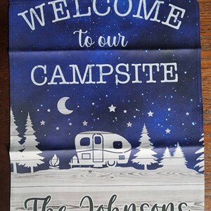 Welcome to Our Campsite Garden Flag, Camping Garden Flag, Personalized ...