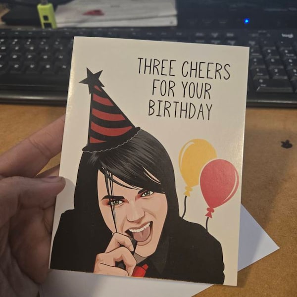 MCR Sending Cheer Your Way Gerard Folded Greeting Cards Birthday Card ...