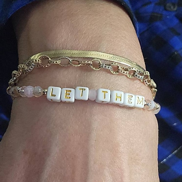 Inspirational Word Bracelet - Beaded Little Words Bracelet - Custom ...