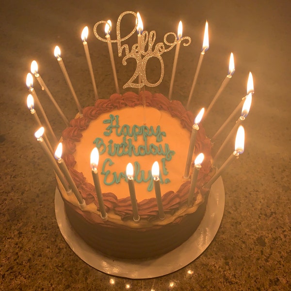 Hello 20 Cake Topper, Happy 20th Birthday Cake Topper, Happy 20th Party ...