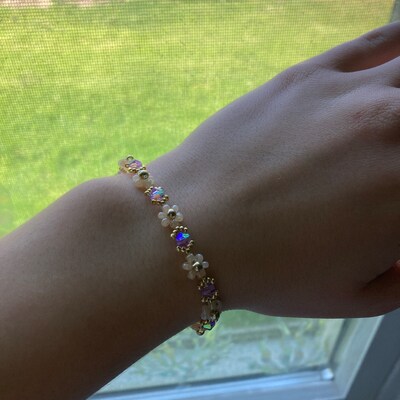 Fall Bracelets Beaded Jewelry Dainty Jewelry Flower Bracelet Gift Handmade - Etsy