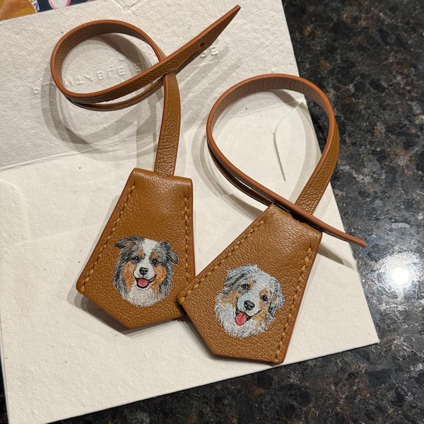 Personalized Dog Tag, Custom Pet Portrait Bag Charm, Hand-painted Bag ...