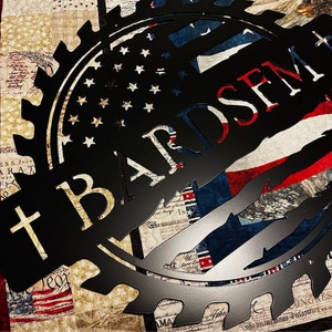 Custom American Flag Workshop Sign Metal Shop Sign Free - Etsy