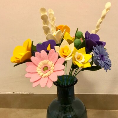 Felt Flower Craft Kit: DIY Felt Flowers Cottage Garden Bouquet - Etsy