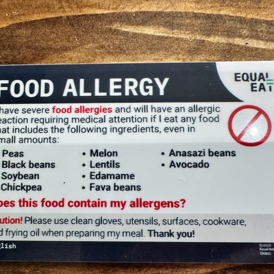 Alpha Gal Allergy Card, Chef Card for Safer Dining With Alpha Gal ...