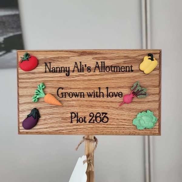 Personalized Solid Oak Allotment Sign: Vegetable Garden Decor - Etsy