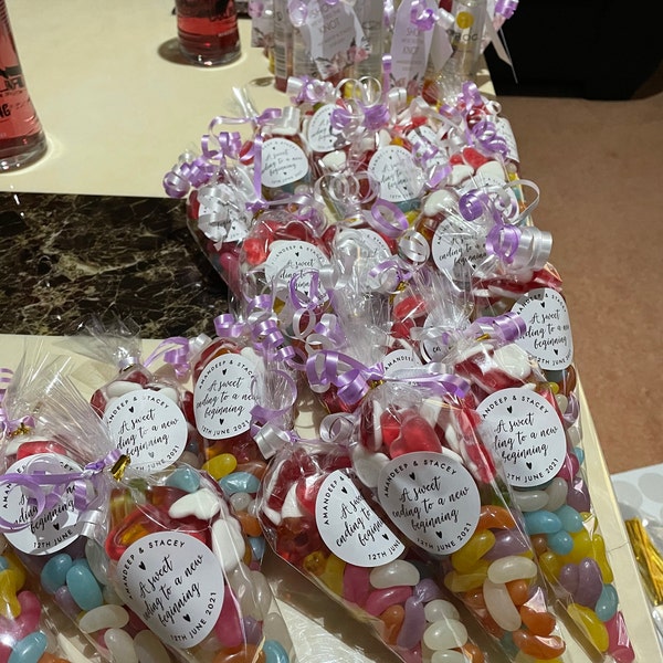 Sweet Wedding Favor Sticker, A Sweet Ending to A New Beginning, Candy ...
