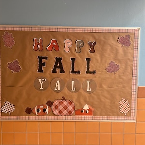 Happy Fall Y'all [groovy Fall] Bulletin Board Kit - Etsy