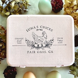Chicken Rubber Stamp Egg Carton Stamp Farm Stamp Fresh Chicken Eggs ...