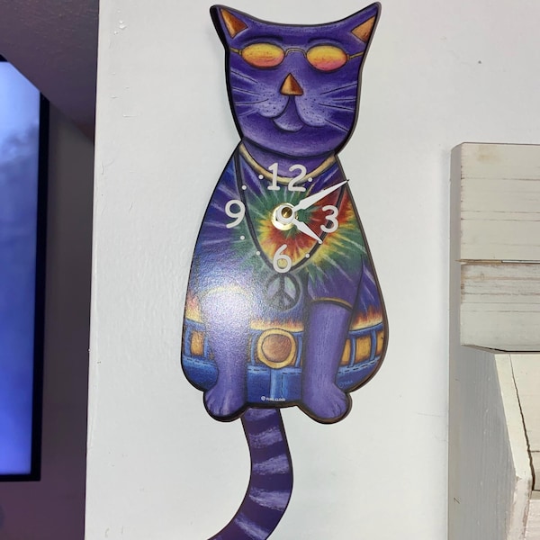 Sister Mary Meow Mini Cat Clock With Swinging Tail - Etsy