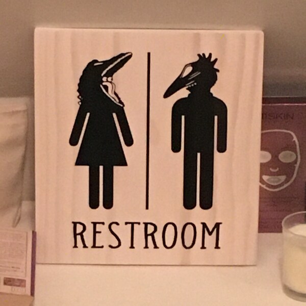 Barbara and Adam Restroom Sign. Bathroom Sign. Restroom Sign. Horror ...