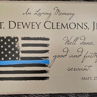 Police Memorial Stone for Home to Garden. 6x9 or 9x12 Tumbled Concrete ...