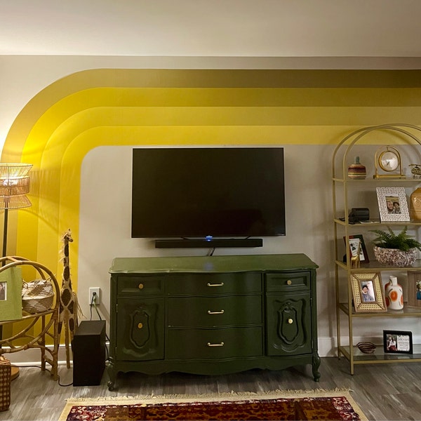 Living Room Arch Decal, Removable Wall Arch Deca, Colorblock Wall ...