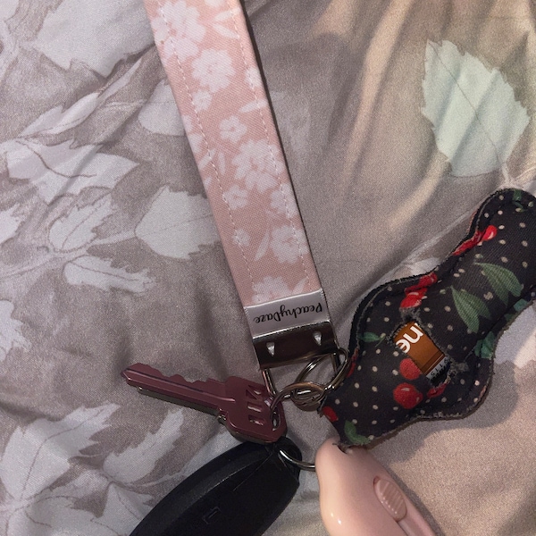 Floral Keychain Wristlets, Neutral Key Fobs, Wristlet for Keys, Key ...