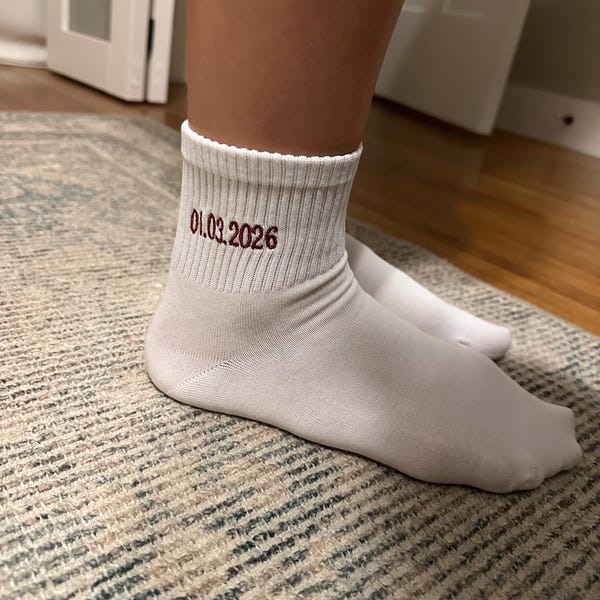 Personalized Staggered Monogrammed Crew Socks | Gift for Her | Bridal ...