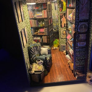 Wall Hanging Book Nook. Miniature Library in Hollowed Out Book ...