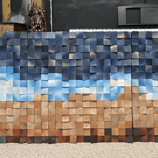 color wood pixels by Pixelood on Etsy