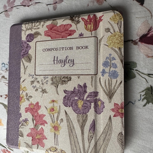 Purple Floral All New Kindle 11th Gen 2024 Case Composition Book Kobo ...