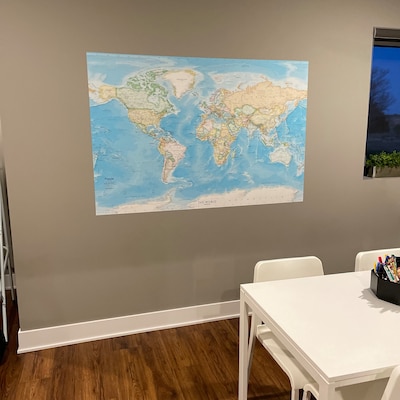 Giant World Map Wall Mural Removable Wallpaper Map of the World Huge ...