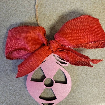 Radiation Symbol Ornament in Rustic Silver With Sparkles - Etsy