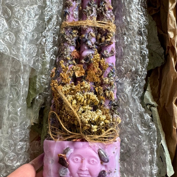 Herbal Ritual Candles, Moon Candles, Amethyst Candles, Purple Candles ...