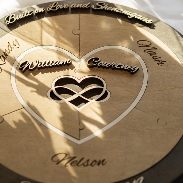 Unity Ceremony Puzzle, Rustic Style Puzzle, Removable Puzzle Pieces ...