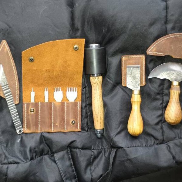 Curved Adze With Leather Case. Wood Carving Tool. Camping Axe ...