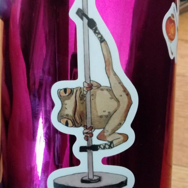 Pole Dancing Frog Sticker, Stripper Frog, Small and Large, Bumper ...