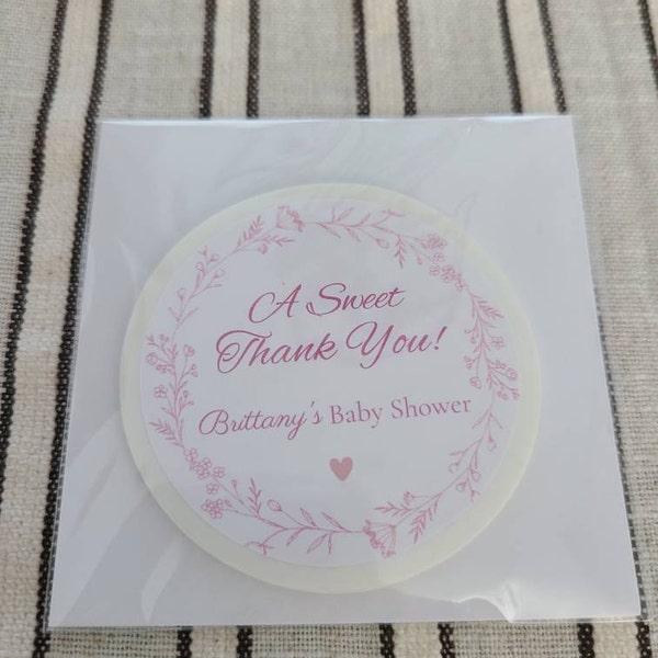 Personalized Baby Shower Stickers, Custom Thank You for Showering Our ...
