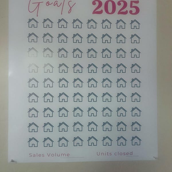 Goal Chart, Real Estate House Goal Chart, Real Estate Goal Sheet ...