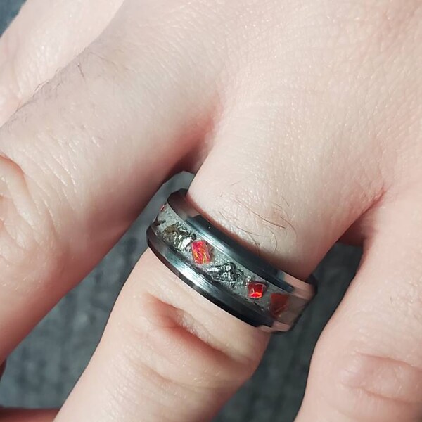 Hidden Glow - Glow Ring, Inlay Ring, Tungsten Ring, Jewelry for Men ...